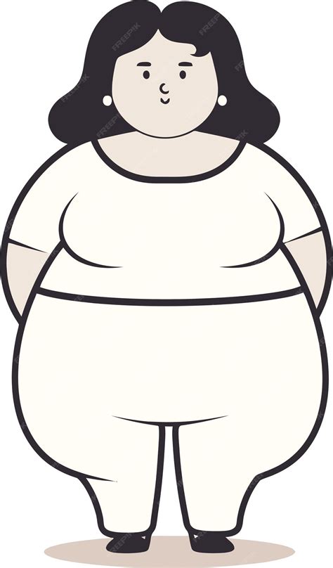 Um Desenho De Desenho Animado De Uma Mulher Gorda Com Um Bigode Grande