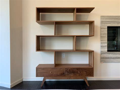 48 Hand Crafted Staggered Display Bookshelf West Coast Modern L A