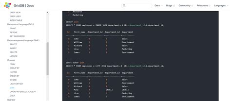 Griddb How To Perform Inner Join In Grid Db Using Tql Stack Overflow
