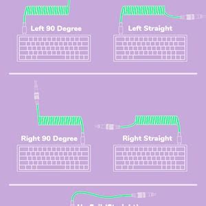 Witch Themed Custom Coiled Keyboard Cable Pastel Shell Pink With Light Green Accents Made To