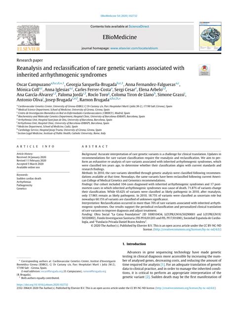 Pdf Reanalysis And Reclassification Of Rare Genetic Variants