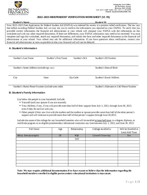 Dependent Verification V5 Worksheet Text Doc Template Pdffiller