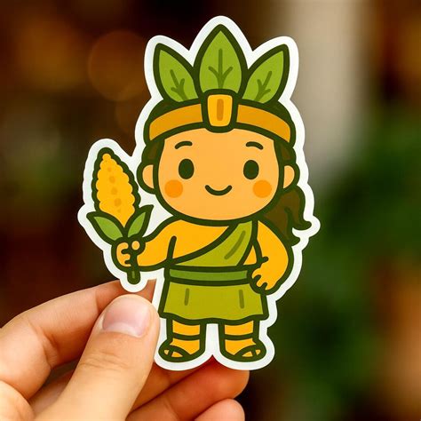 Chibi Hun Hunahpu Mayan Maize God Vinyl Sticker Etsy