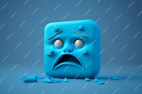 Premium Photo A Blue 3d Cube With A Face And A Blue Background