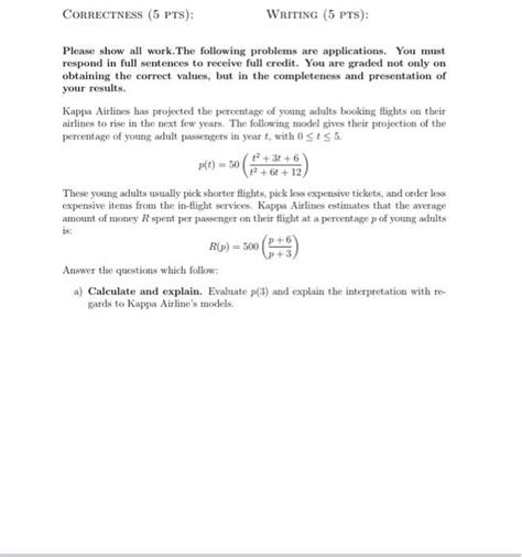 Solved CORRECTNESS 5 Pts WRITING 5 Pts Please Show All Chegg Com