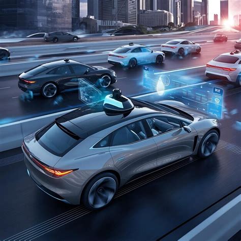 Autonomous Car Driving And Navigation Premium Ai Generated Image