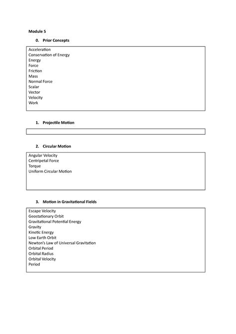 Physics Terminology Glossary Prior Concepts Acceleration Conservation