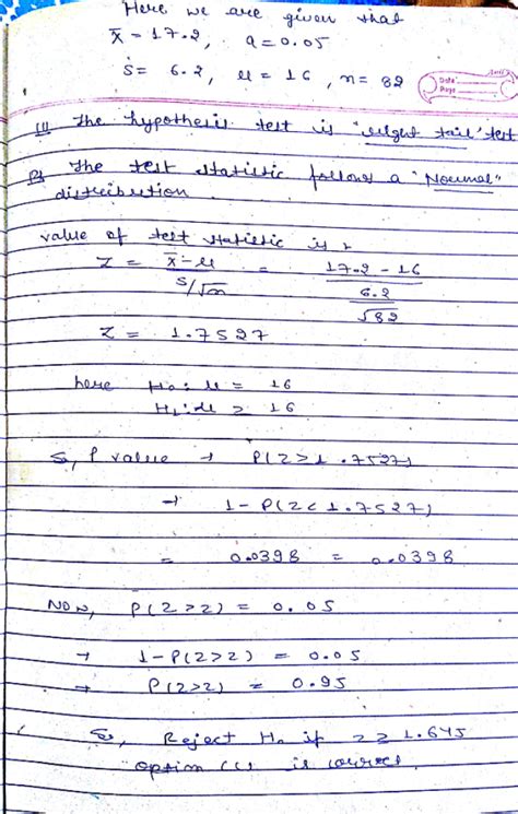 4 hypothesis tests about a population mean pop ulation standard