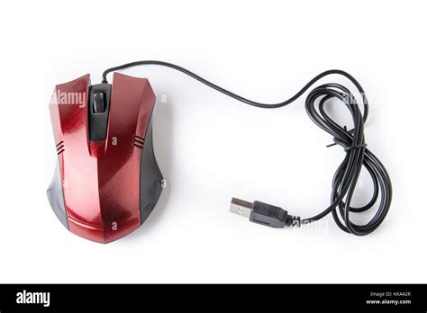 Computer Mouse With Usb Cable Connection On The White Background Stock Photo Alamy