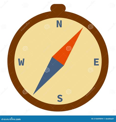 Compass Vector Illustration Of Measuring Tool Flat Minimalism Style Stock Vector