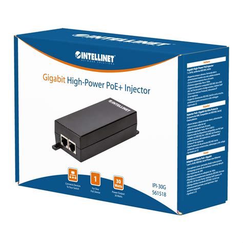 Intellinet Gigabit High Power Poe Injetor Ieee 802 3at Inforclick