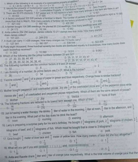 Solved 1 Which Of The Following Is An Example Of A Commutative Property Of Addition 24 0 24 6