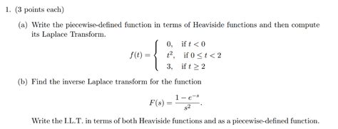 Solved 1 3 Points Each A Write The Piecewise Defined Chegg Com