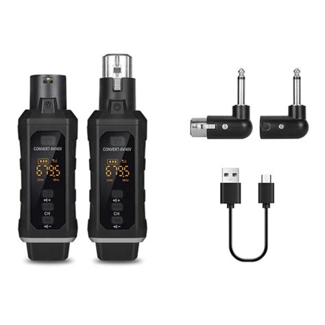 Uhf Xlr Adapter System Wireless Microphone Transmitter Receiver System For Dynamic Microphone