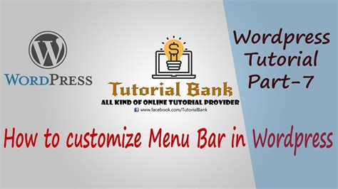 How To Create A Custom Menu Bar In Wordpress Youtube