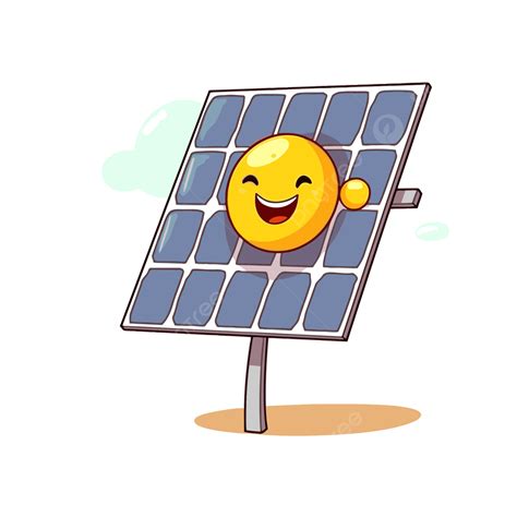 Solar Panel Clipart Smile Emoticon Solar Panel Cartoon Vector Smile