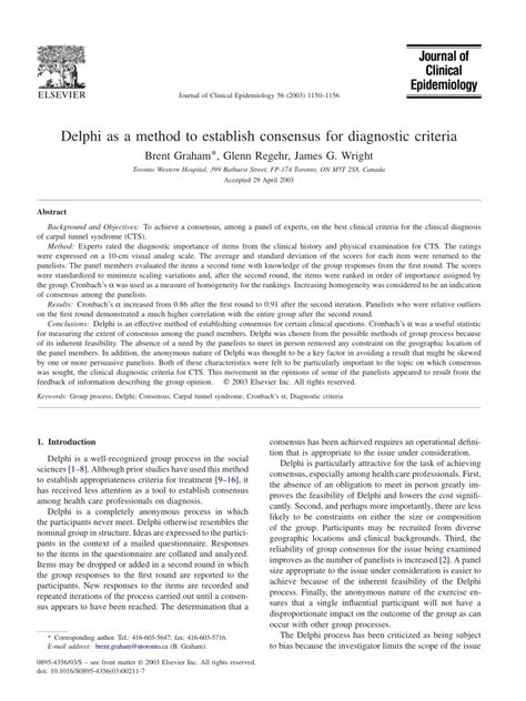 Pdf Delphi As A Method Consensus For Diagnostic Criteria