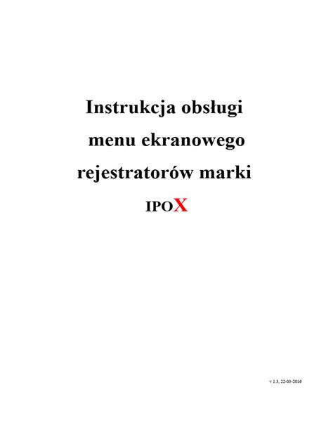Rejestratory Ipox Interfejs Ekranowy V3 Pdf