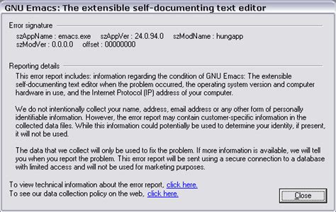 Microsoft XP Bug Report Panels