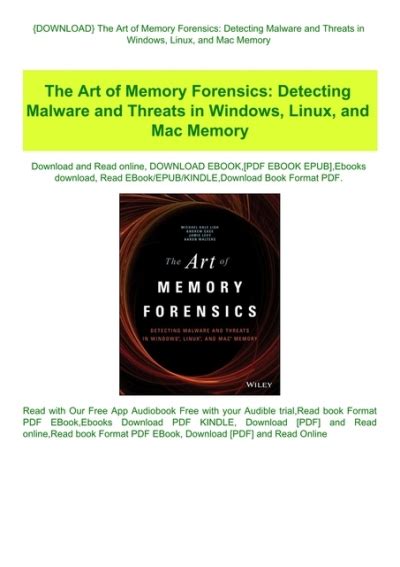 DOWNLOAD The Art Of Memory Forensics Detecting Malware And Threats In Windows Linux And Mac