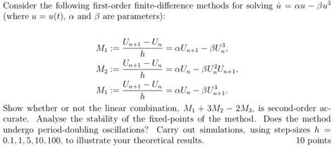 Consider The Following First Order Finite Difference Chegg