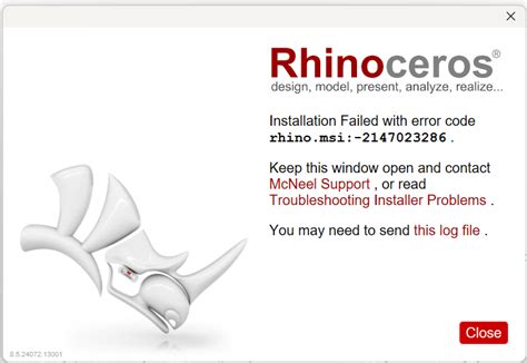 Error Rhinomsi 2147023286 Rhino For Windows Mcneel Forum