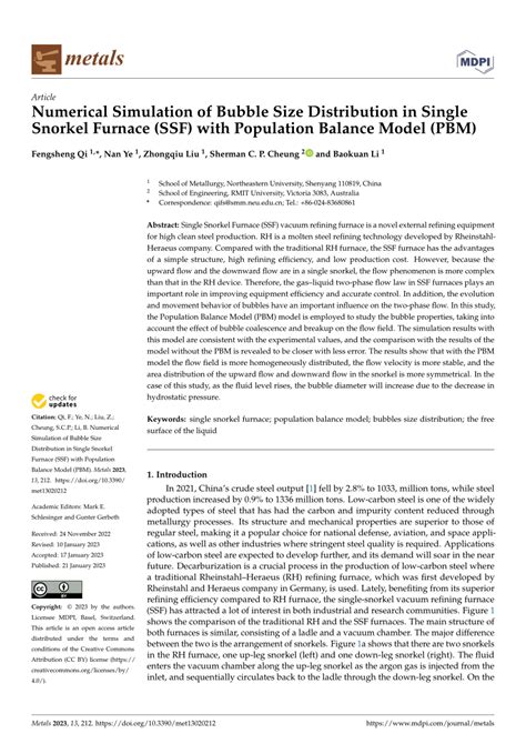 Pdf Numerical Simulation Of Bubble Size Distribution In Single