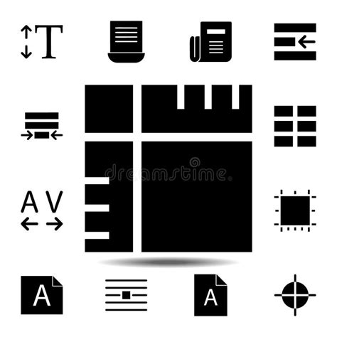 Crop Text Icon Simple Glyph Flat Vector Of Text Editor Set Icons For