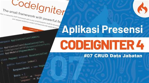 Tutorial Membuat Aplikasi Presensi Dengan Codeigniter 4 7 Crud Data Jabatan Youtube