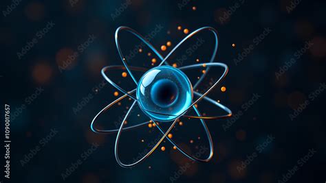 Atomic Nucleus Model With Electrons Orbiting Fixed Positively Charged Nucleus In Predictable