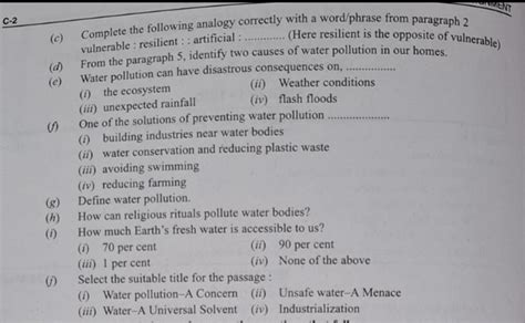 C 2 C Complete The Following Analogy Correctly With A Word Phrase From