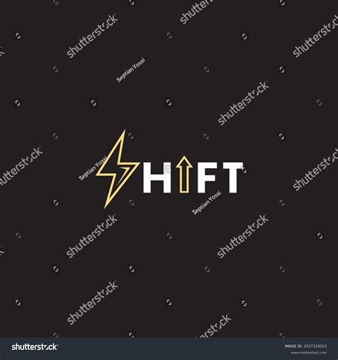 Logo Says Shift White Yellow Lightning Stock Vector Royalty Free