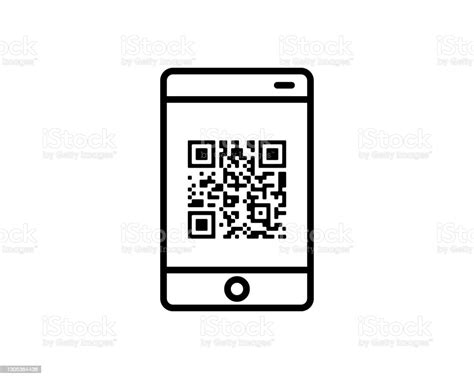 Scan Qr Code Icon Barcode Scanner Phone App Thin Line Web Symbol On