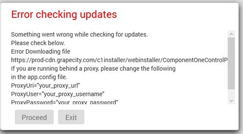 Error Checking Updates Winforms Edition Componentone Studio