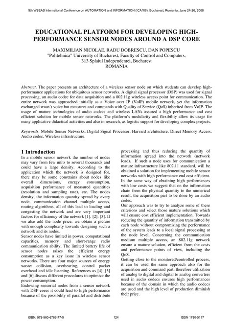 Pdf Educational Platform For Developing High Performance Sensor Nodes