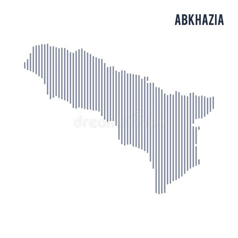 Vector Abstract Hatched Map Of Abkhazia With Vertical Lines Isolated On A White Background