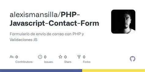 Github Alexismansillaphp Javascript Contact Form Formulario De