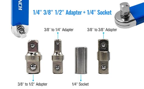 Ezghar Pro Zero Offset Extension Wrench 15 Inch 3 8 Drive 3 Adapter Set