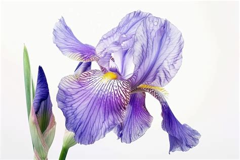 Isolated White Iris Spring Bloom Premium AI Generated Image