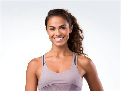 Premium Ai Image Pretty Cute Sports Professional Woman Smiling