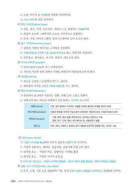 알라딘 미리보기 2023 컴퓨터그래픽스운용기능사 필기 최근7년간 기출문제