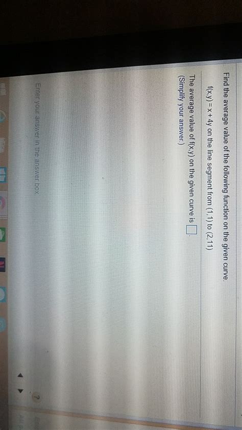 Solved Find The Average Value Of The Following Function On Chegg