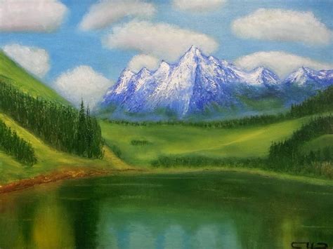 Рисунок горного пейзажа