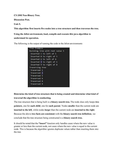 Cs 3303 Discussion Post Unit 5 Cs 3303 Non Binary Tree Discussion