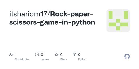 Github Itshariom17rock Paper Scissors Game In Python