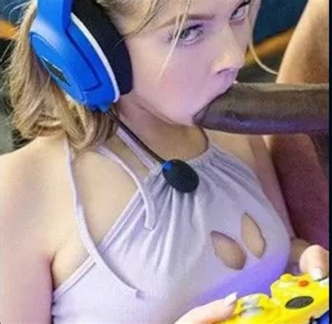 What Is The Name Of The Blonde Gamer With Blue Headphones Sucking Bbc