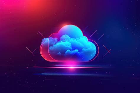 Premium Photo Cloud Computing Technology Abstract Background