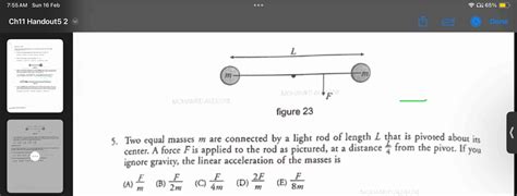 [solved] Figure 23 Two Equal Masses M Are Connected By A Li