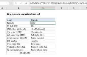 Strip Non Numeric Characters Excel Formula Exceljet