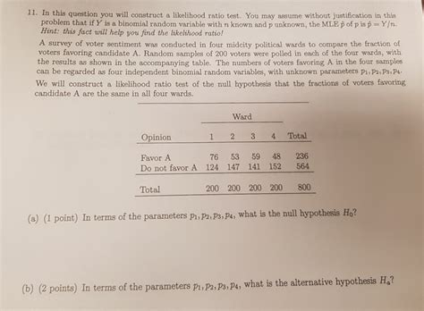 Solved 11 In This Question You Will Construct A Likelihood